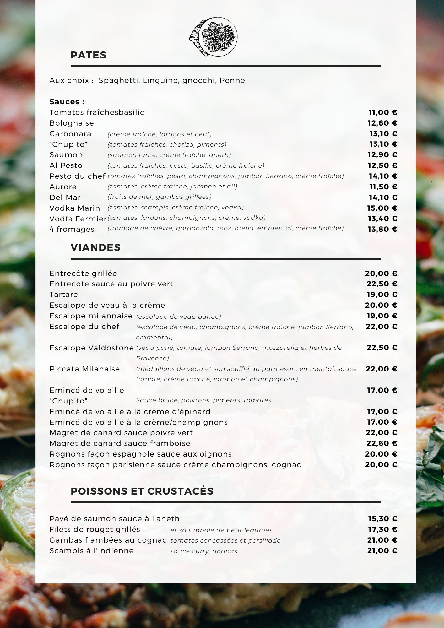 Menu – Restaurant Chupito